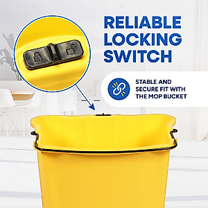 Dirty Water Bucket for 35-QT Commercial Yellow Mop Bucket and Side Press Wringer, Yellow