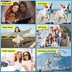 4K Digital Camera for Photography Autofocus, 48MP Vlogging Camera with SD Card Anti-Shake, 3'' 180° Flip Screen Compact Video Camera for Travel, 16X Zoom Digital Camera for Teens with Flash