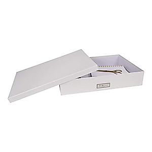 Bigso Box of Sweden 934145541 A3 Storage Box, Fibreboard, White, 31 x 43.5 x 8.5 cm