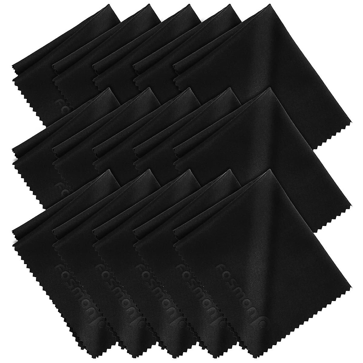 Fosmon Microfiber Cleaning Cloths (15 Pack), 6 x 7 inch Dust Rag Towels for Eyeglasses, LCD Screen, Digital Video Camera Lens, Laptop, HDTV, PC, Monitor Screen, Smartphones, Tablet, and More