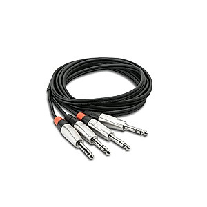 Hosa HSS-005X2 5ft Dual REAN 1/4 inch TRS to Same Pro Stereo Interconnect Cable