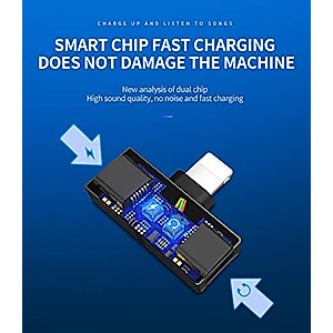 2pack,Headphone Adapter Compatible for Lightning Double to Audio Jack and Charger Earphone Charging Splitter Compatible with iPhone 11 12Mini pro max xs xr x 7 8plus for ipad air Connector for Apple