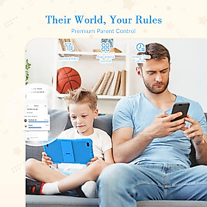 MAGCH Kids Tablet 7 inch, 2GB RAM, 32GB ROM, Android 11, Kids App Pre Installed, 1.8GHz Quad Core Processor, IPS HD Display, 7” Android Tablet, WiFi, Kid-Proof Case (Blue)