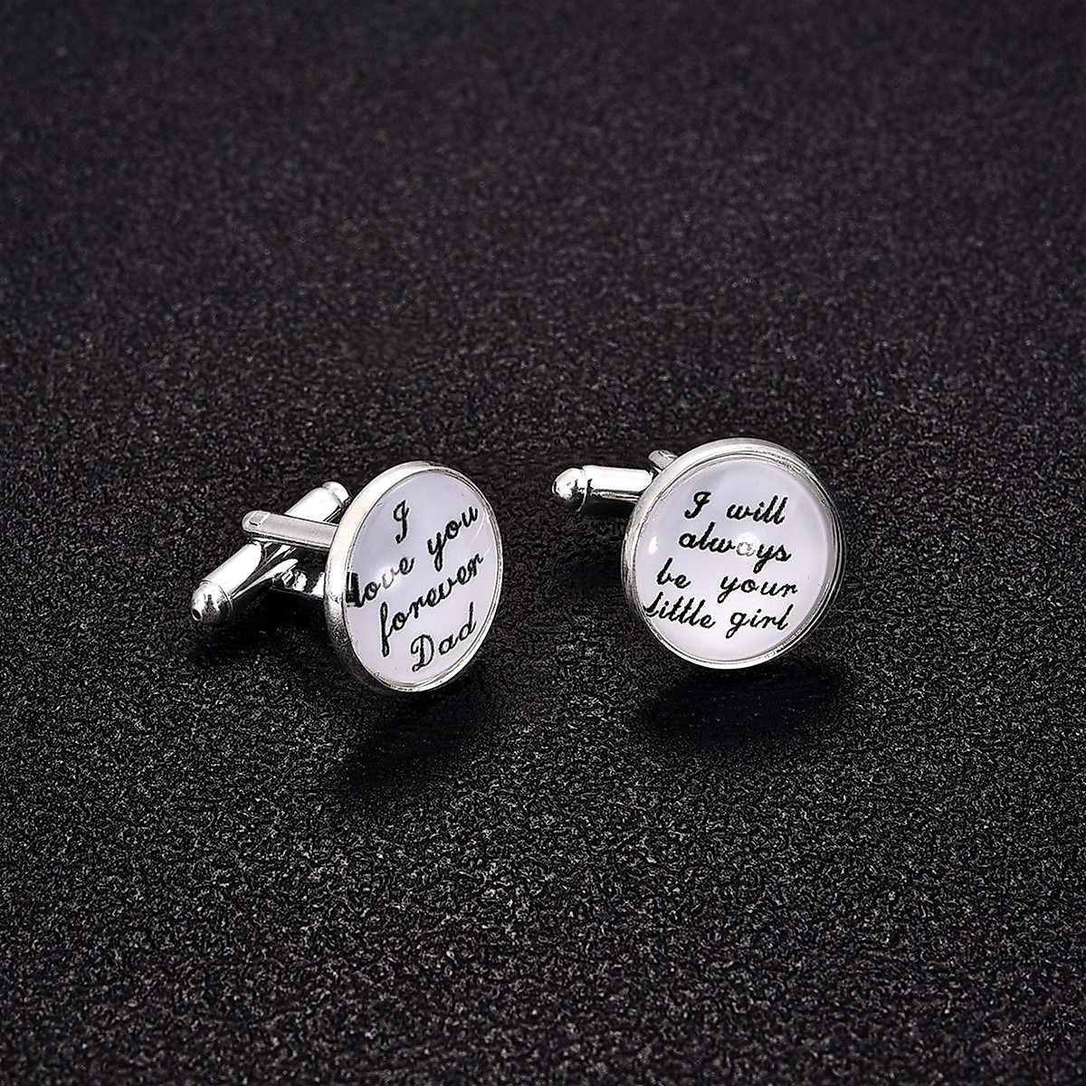 JIAYIQI Cufflinks for Dad from Bride I love You forever Dad Cufflinks Sweet Words Cufflinks for Men