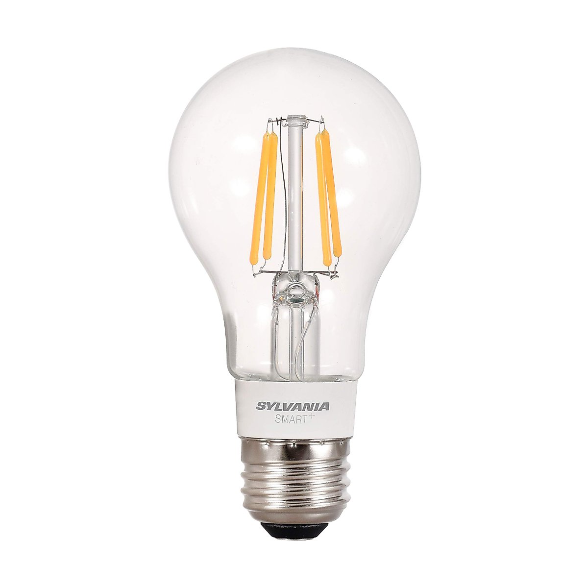 SYLVANIA SMART+ Bluetooth Clear Filament Soft White A19 LED Bulb, Compatible with Alexa, Apple HomeKit and Google Assistant, 1 pack