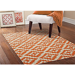 Garland Rug Southwest Area Rug, 5 x 7, Orange/Ivory