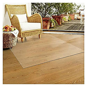 Clear PVC Desk Chair Mat 2mm Rectangle Plastic Vinyl Floor Carpet for Kitchen for Hard Floor, Transparent Nonslip Wear Resistant Desk Mat for Office Hallway Kitchen,30/40/50/60/70cm Wide for Office &