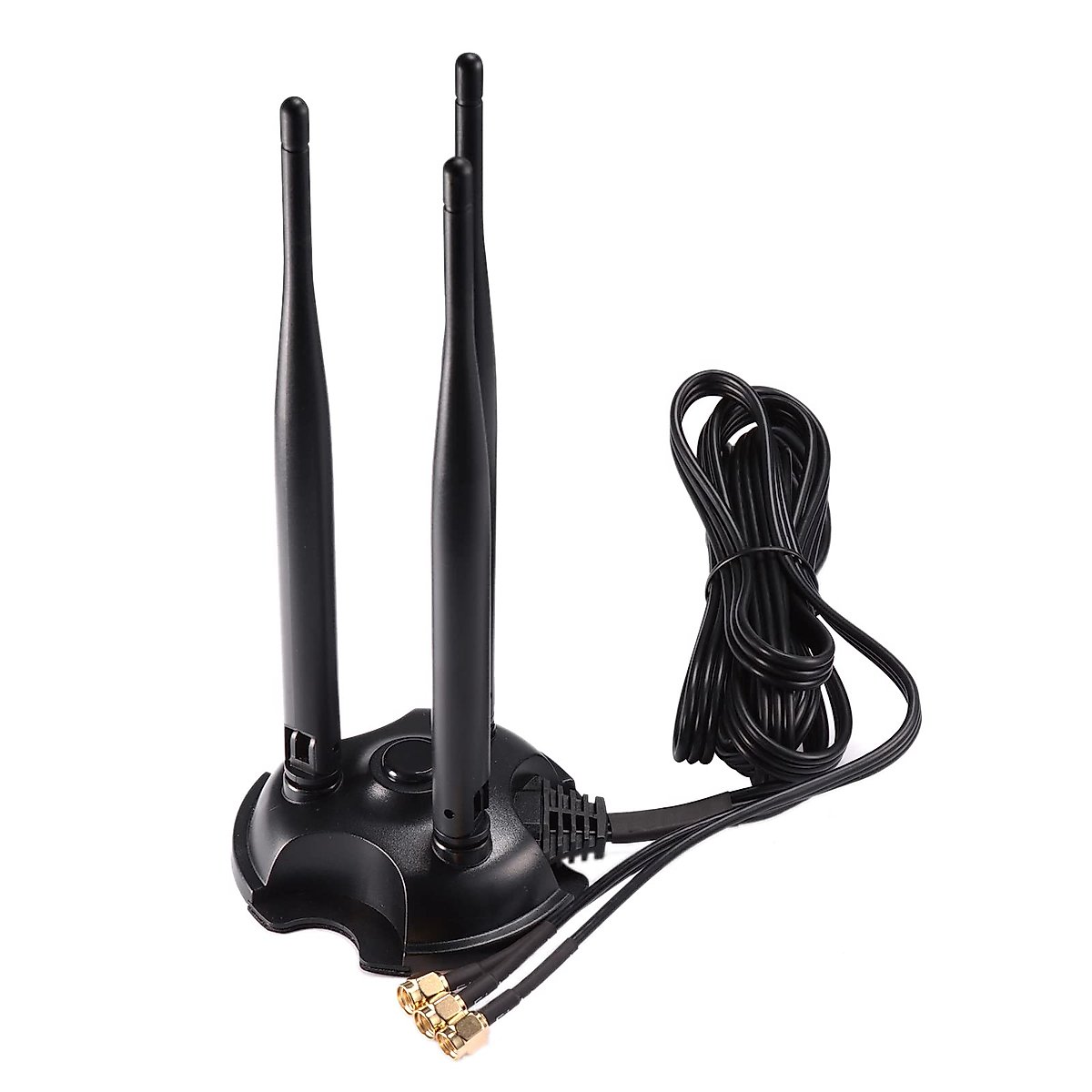 Eightwood 2.4GHz 5GHz Dual Band WiFi Antenna, 3 RP-SMA Connector WiFi 6 Antenna Magnetic Base for PC Desktop Computer, PCIe WiFi Card, WiFi Wireless Router, Mobile Hotspot, External WiFi USB Adapter