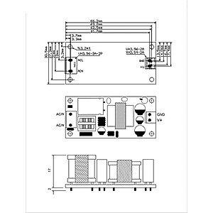 NOYITO AC to DC Precision DC 5V 2A 10W Power Supply Module AC 120V 85V-265V 50 60Hz to 5V Isolated Industrial Grade Built-in Power Module(5V 2A)