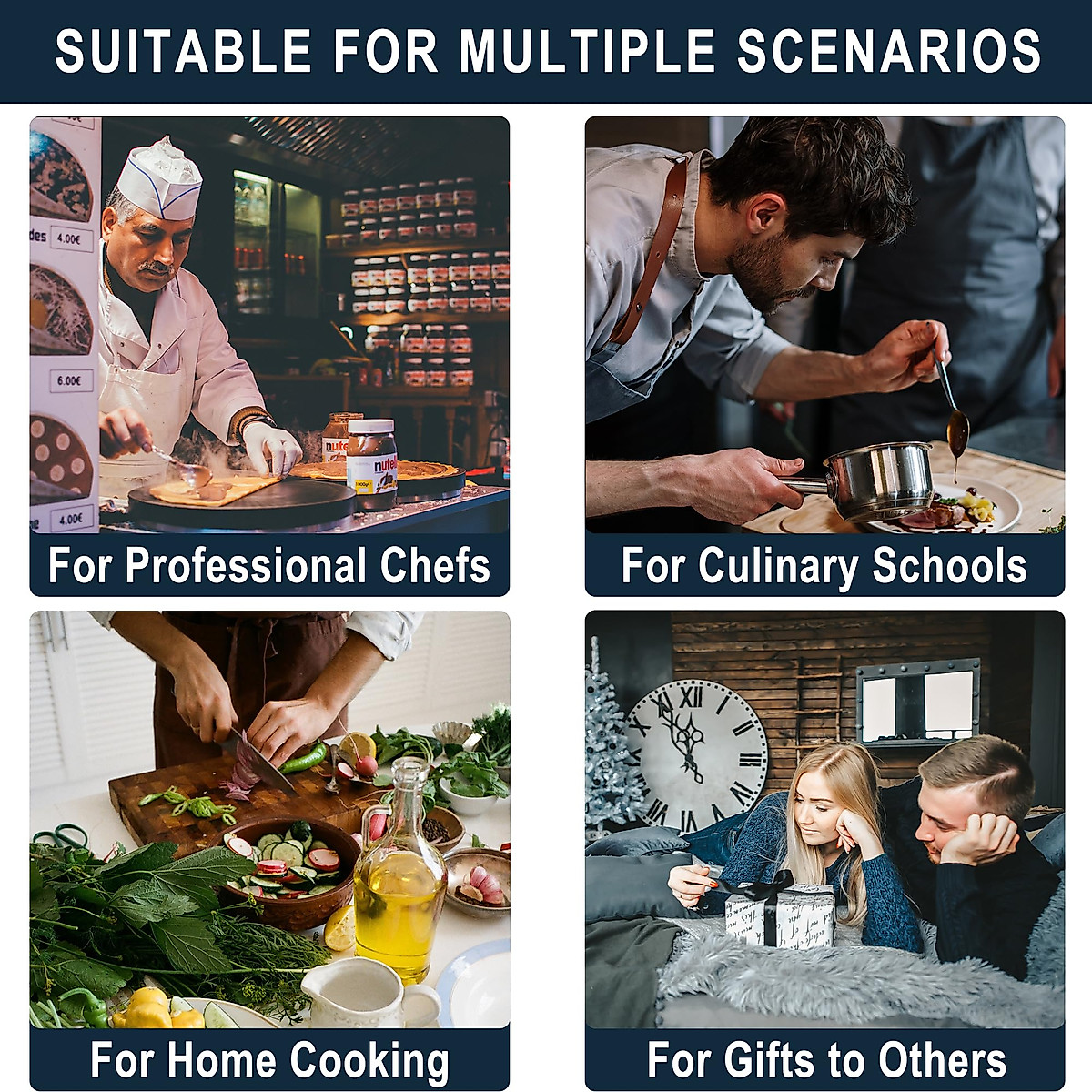 Kaaltisy Knife Bag, Chef Knife Box with 4 Slots, Specialized Cut Resistant Fabric Lining, Heavy Duty 16oz Waxed Canvas, Portable Knife Roll, Black (21.5" Lx17.5 W)