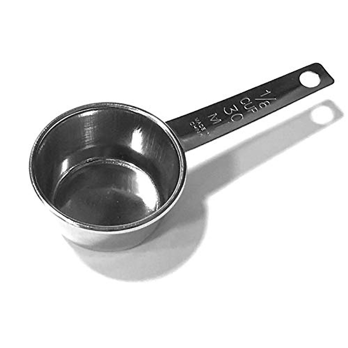 3pc STAINLESS STEEL ALAZCO COFFEE MEASURING SCOOP 1/8 CUP - Kitchen Baking Cooking Measuring Scoop Spice Herbs Salt Sugar Flour Cocoa Protein Powder Keto Cream Scoop
