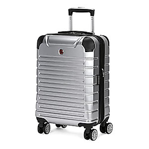 SwissGear 7782 Hardside Expandable Luggage with Spinner Wheels, Silver, Carry-On 20-Inch