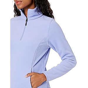 Amazon Essentials Women's Classic-Fit Long-Sleeve Quarter-Zip Polar Fleece Pullover Jacket - Discontinued Colors, Lilac, Large