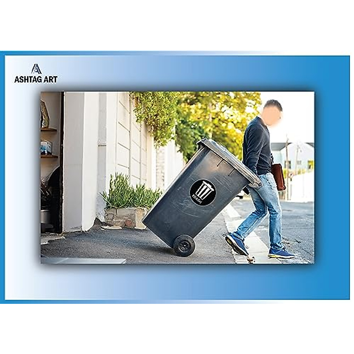 Ashtag Art Organize Trash and Recycling bin by Using Our Durable Trash Recycle Stickers .Each Measuring 5x5 inch Radius Designed to Simplify Your Garbage bin