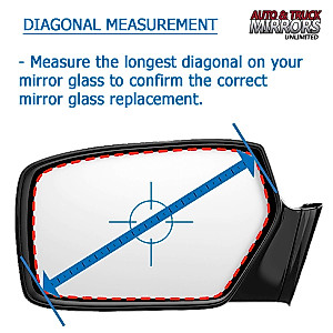 Mirror Glass + Full Size Adhesive Pad for 2011-2013 Ford Transit Connect Driver Side Replacement (2012 11 12 13)