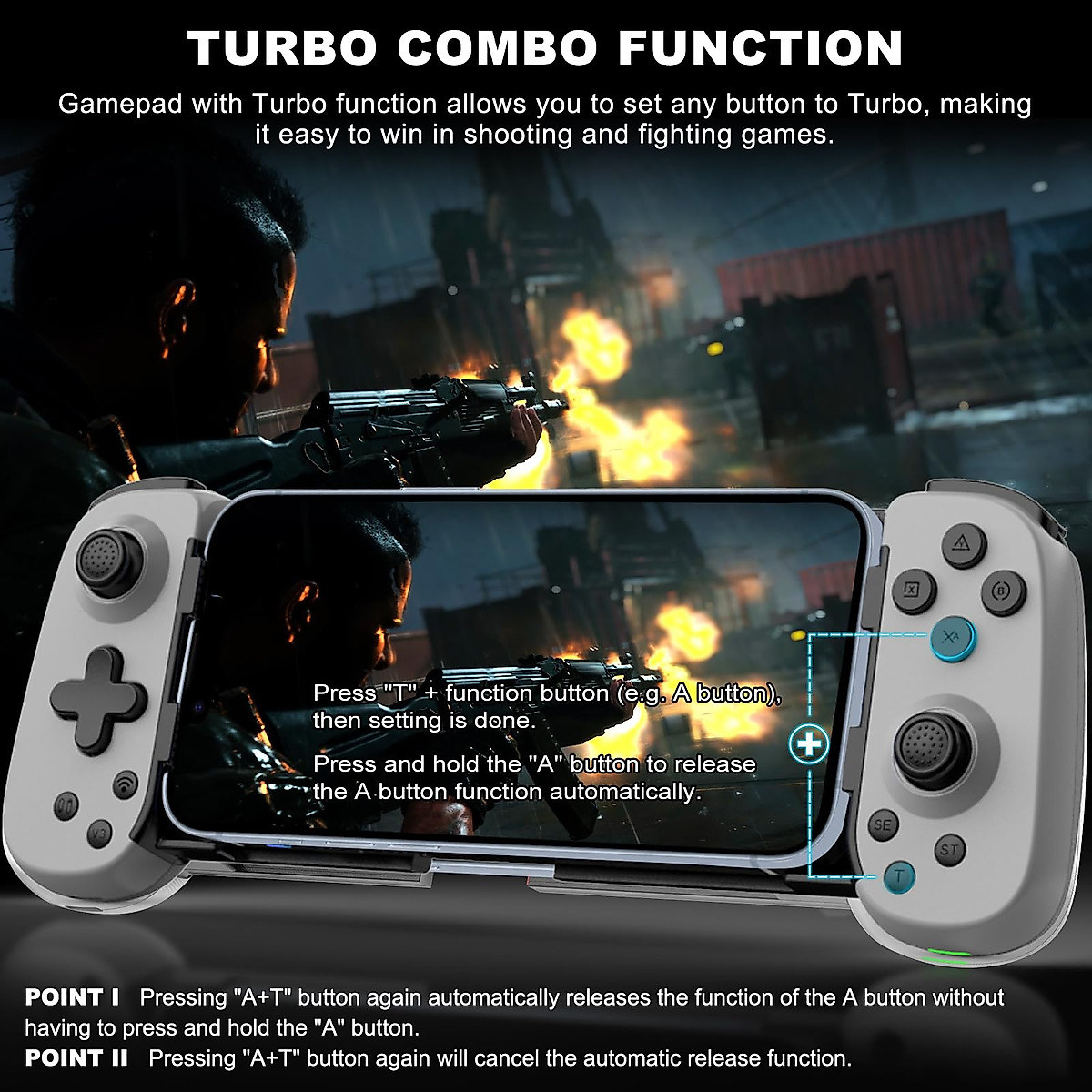 arVin Mobile Gaming Controller for iPhone, Android with Phone CASE Support, Wireless Gamepad for iPhone/iPad/Samsung/Tablet/Switch/PS4/PC - Play Xbox Cloud Gaming/PS Remote Play/Steam Link/GeForce Now