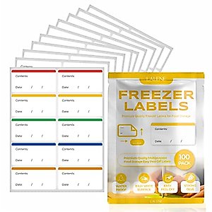 100 Freezer Labels Easy Peel Off - Color Coding Frozen Food Label Holders Stickers That Leave No Sticky Residue After Use, Jar Labels - Freezer Labels