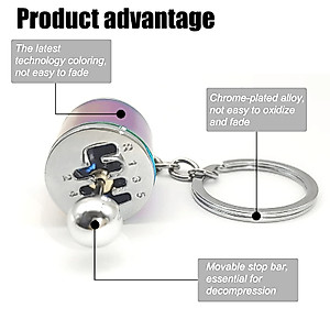 Mini Six Speed Manual Transmission Shift Lever Keyring Creative Auto Part Model Key Chain Ring Keyrings Keyfob (Colorful)