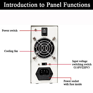 LWLONGWEI DC Power Supply Variable, Adjustable Switching Regulated Power Supply 30V 10A with Encoder Coarse & Fine Adjustments Knob, Beach Power Supply with USB 5V 2A Charge Interface