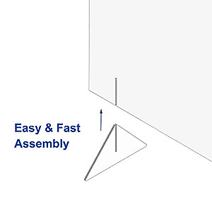 NO Cutout Sneeze Guard Panel for Counter and Desk, Portable Clear Acrylic Shield No Opening, Protective Plexiglass Shield Without Opening for Office, School, and Retail Store