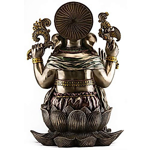Top Collection Large Ganesha Statue- Hindu Ganesha Lord of Success Sculpture in Premium Cold Cast Bronze - 24-Inch Collectible Figurine