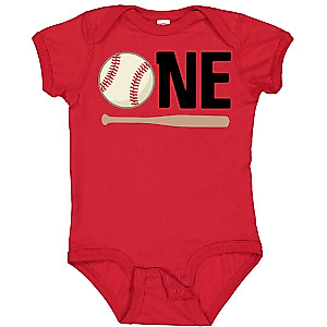 inktastic 1st Birthday Baseball Boys First Baby Bodysuit 18 Months Red 33272