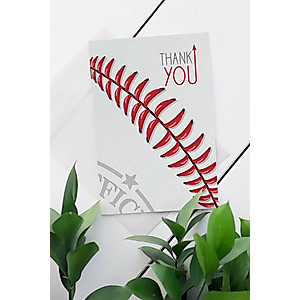 Stonehouse Collection | Baseball Note Cards | Sports Thank You Cards | Appreciation | 10 Count (Red Seam)