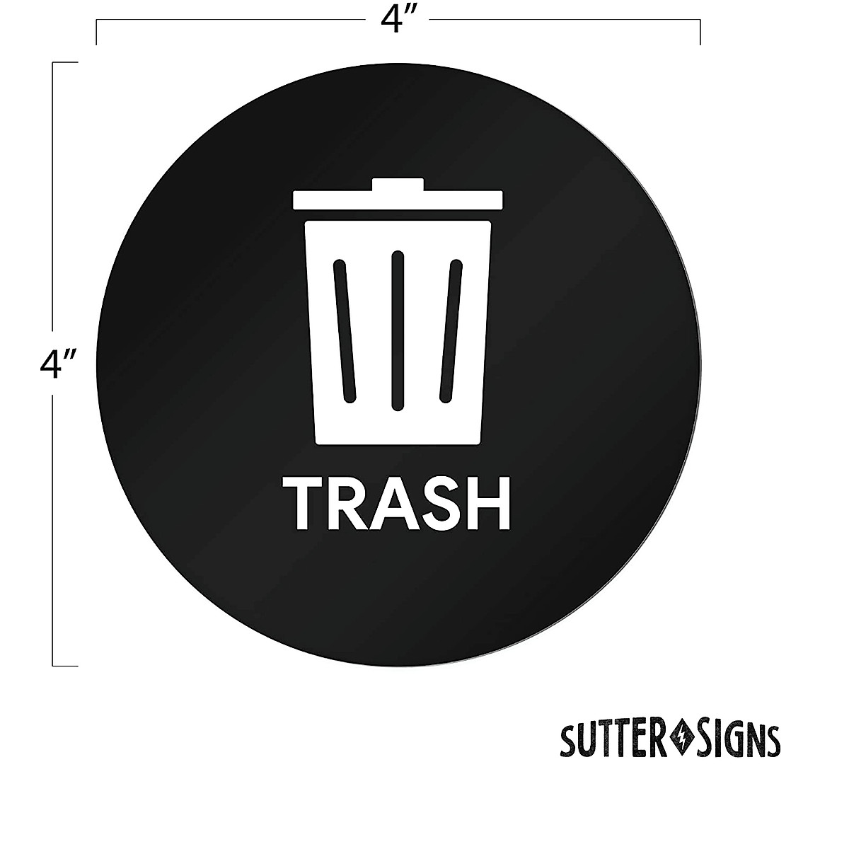 Sutter Signs Trash Compost Recycle Stickers for Trash Can 6pc Combo Set | Weatherproof Waste Management Decal Label Signs for Garbage Cans and Recycling Bins