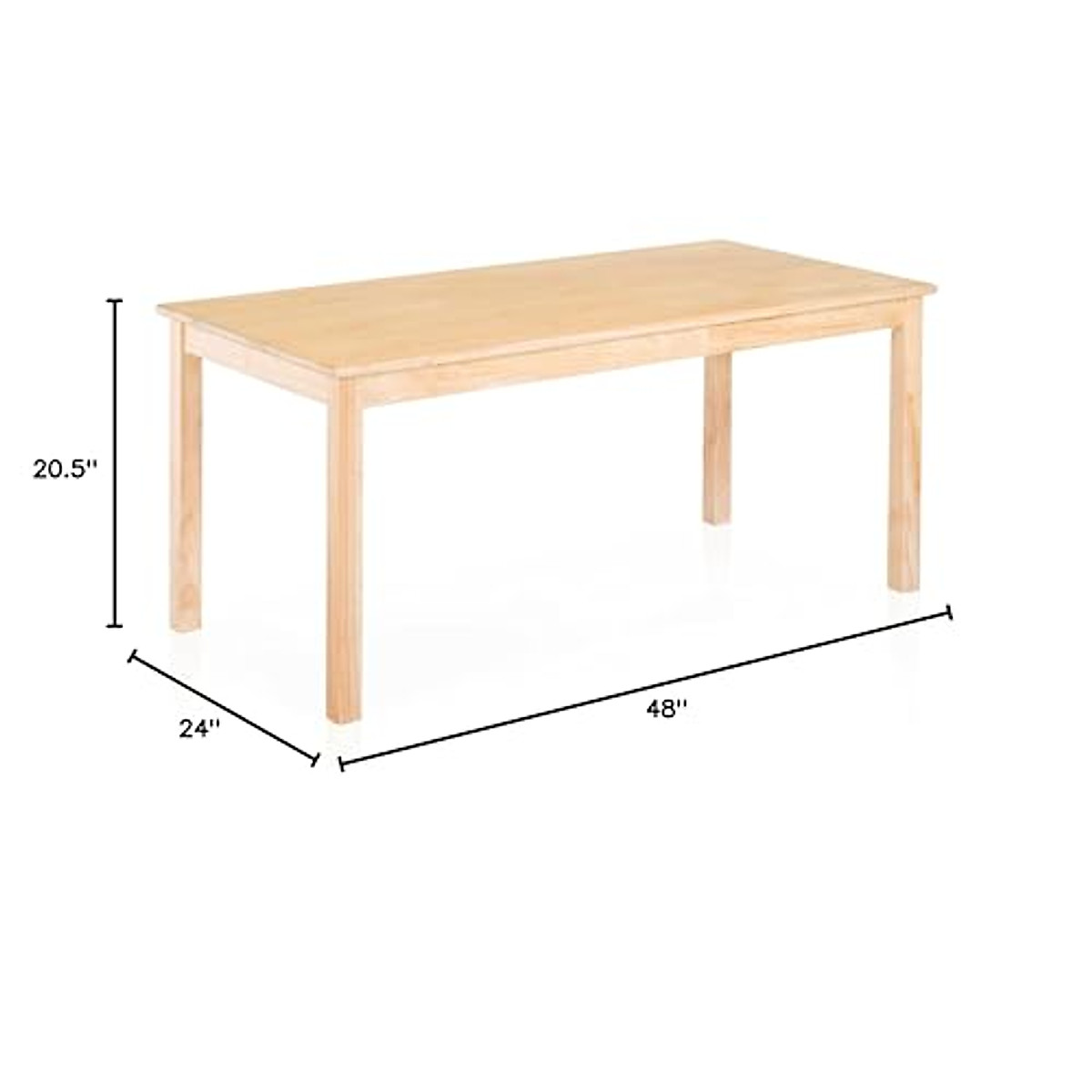 Guidecraft Rectangular Wooden Classroom Table, 20.5" Tall Children's Activity Table for Preschool