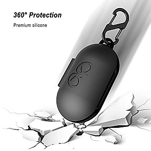 Aotao Silicone Case for Galaxy Buds 2019, Soft and Flexible, Scratch/Shock Resistant Silicone Cover with Carabiner for Galaxy Buds (Black)