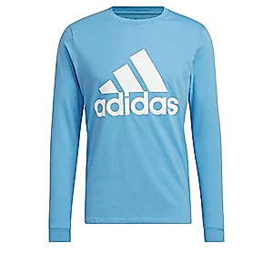 adidas Amplifier Long Sleeve Badge of Sport Tee Men's, Blue, Size M