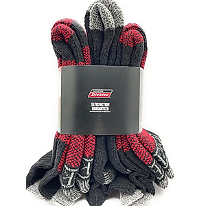 Dickies Genuine Men’s 3-Pairs Steel Toe Crew Performance Thermals Socks, Wool Blend , Multicolor (Red, Black & Gray) Pack of 1