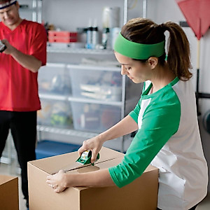 Duck EZ Start Brand Packing Tape With Dispenser, 6 Rolls, 1.88 Inch x 22.2 Yard, Clear (824922)