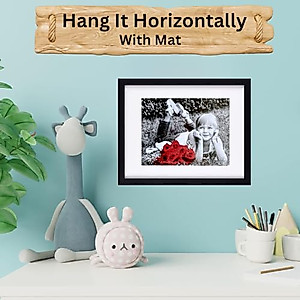 Tasse Verre 9x12 Picture Frames (2-Pack) with Glass Front and Pre-Installed Sawtooth Hanging Hooks, Optional Wide Mat for 6" x 8" Photos