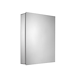 Croydex Mansfield Single Door, Recessed or Surface Mount, Hang 'n' Lock Easy Installation Medicine Cabinet, 24" W x 30" H, Aluminium