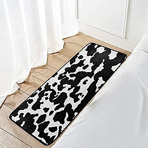 Cow Print Animal Skin Area Rug Non-Slip Washable Soft Floor Mat Carpet for Kitchen Bedroom Living Room Bathroom Home Decor,39x20 Inch