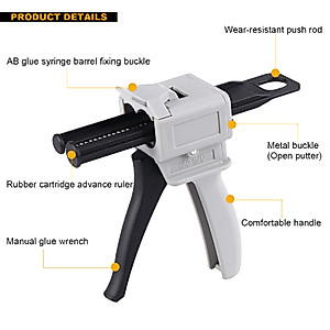 Dispensing Gun Kit Impression Mixing Dispenser Gun 1:1/2:1 Dispensing Gun Ratio (1:1/1:2 Witout Accessories)