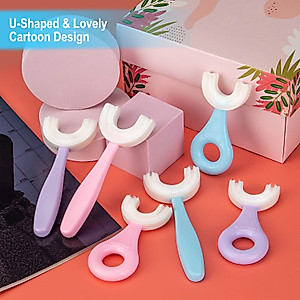 BLUEEZREAL 3Pcs U-Kid-Shaped Toothbrush Kids, for Kids Age 6-12, Children Toothbrush, 360 Degree Toothbrushes U Shape, Gentle Cleaning & Protect Teeth Gums, Multicolor