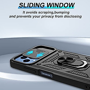 For T-Mobile REVVL 6 5G Case with HD Screen Protector, 360° Rotation Ring Kickstand [Military Grade] Protective Case for T-Mobile REVVL 6 5G,Black