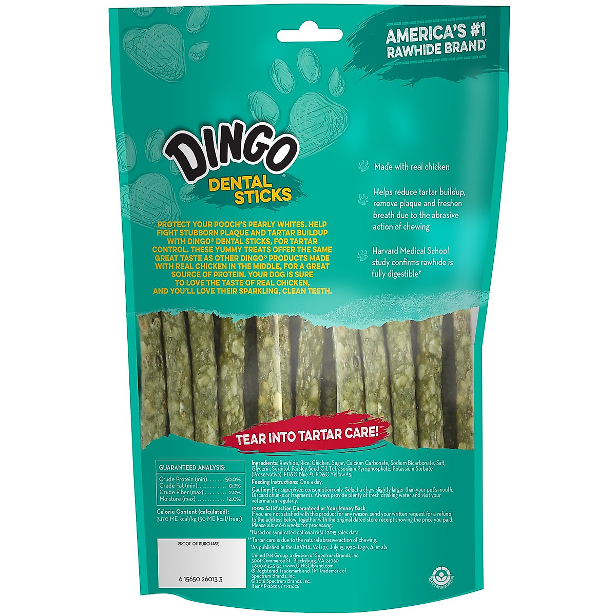 Dingo Tartar And Breath Dental Sticks For All Dogs, 20 Sticks Per Pack