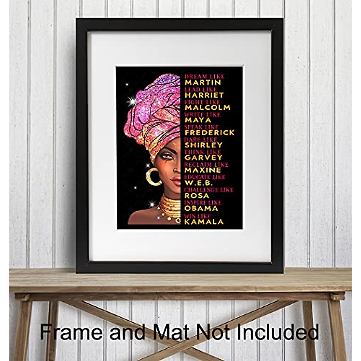 Inspirational Black Art - African American Women, Girls - African American Wall Art - Encouraging Wall Decor - Motivational Encouragement Gifts - Uplifting Inspiring Wall Decor - Positive Affirmations