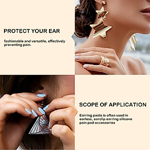 Tondiamo 300 Pieces Ear Lobe Support Ear Patches Earring Protectors Clip on Earring Pads Heavy Earrings Stabilizers Invisible Earring Lift Patches for Long Time Wearing Earrings
