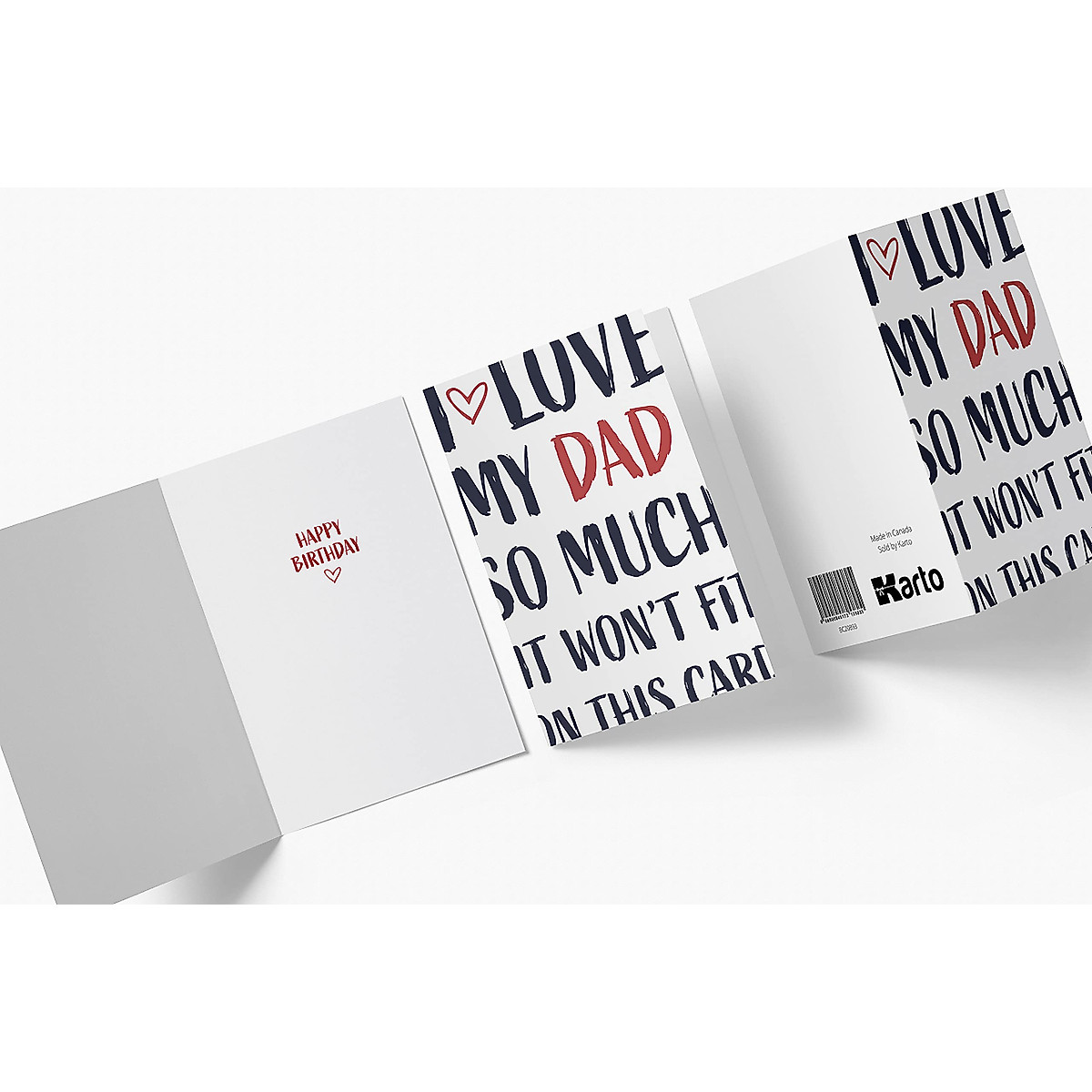 Sweet and Funny Birthday Card for Dad, Large 5.5 x 8.5 Dad Birthday Card, Happy Birthday Card for Dad, Dad Birthday Cards from Daughter, Father Birthday Card, Karto This Much Dad