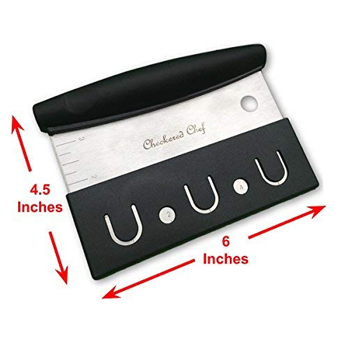 Checkered Chef Dough Scraper - Stainless Steel Kitchen Bench Scraper, Icing Smoother & Food Chopper - Pizza, Vegetable and Pastry Cutter w/Protective Plastic Cover﻿