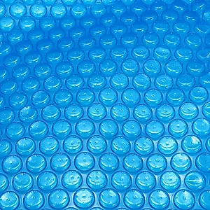 Thermal Solar Blanket for Swimming Pool Heavy Duty 16 Mil 7ft x 7ft Floating Spa Blanket and Trimmable Hot Tub Bubble Insulating Cover for Hot Tubs Inground Pools Insulating Solar Heating, Blue
