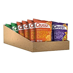 Quest Tortilla Style Protein Chips Variety Pack, Chili Lime, Nacho Cheese, Loaded Taco, 12 Count
