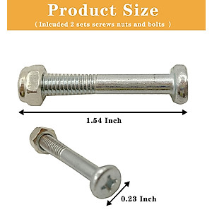 Zero Gravity Chair Replacement Screw & Nut for Repair 17" 19" 21" Gravity Chair Fabric, 1.54" Lenth 0.23“ Diameter, 2 Pack