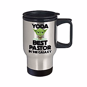 Pastor Travel Mug Yoda Best In the Galaxy Funny Coffee Comment Tea Cup Gag Gift for Men Women