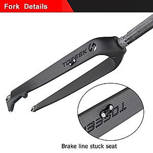 Matte 3K Carbon Fiber Mountain Bike Fork 1-1/8" Rigid Disc Brake 26/27.5/29er Straight Tube 28.6mm, Ultralight Bicycle Carbon Fiber Fork fit Mountain Bike Road,29ER