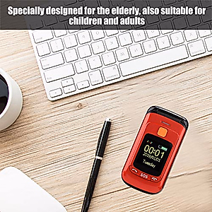 Cell Phone,2.4in Full Voice-Assistance Touch Screen Flip Mobile Phone for The Elderly,Radio,Alarm,Recording,Calendar,Flashlight,Support Dual SIM Card,Long Standby(US)